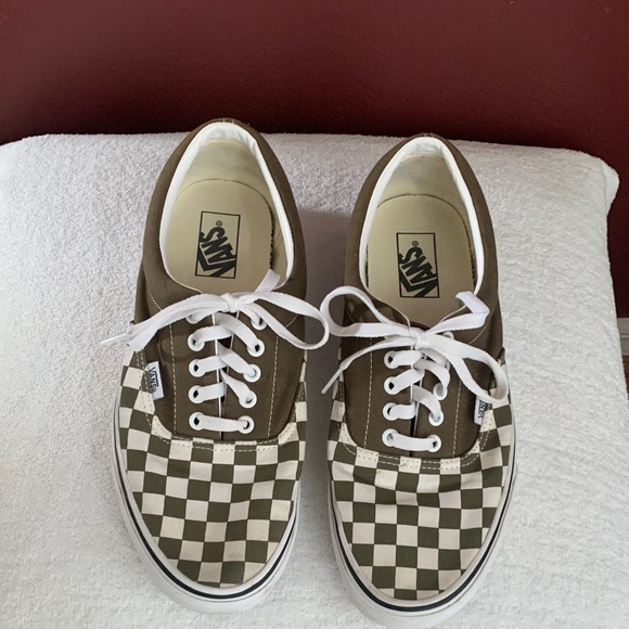 Vans | Shoes | Vans Mens Green And White Checkered Sneakers | Poshmark